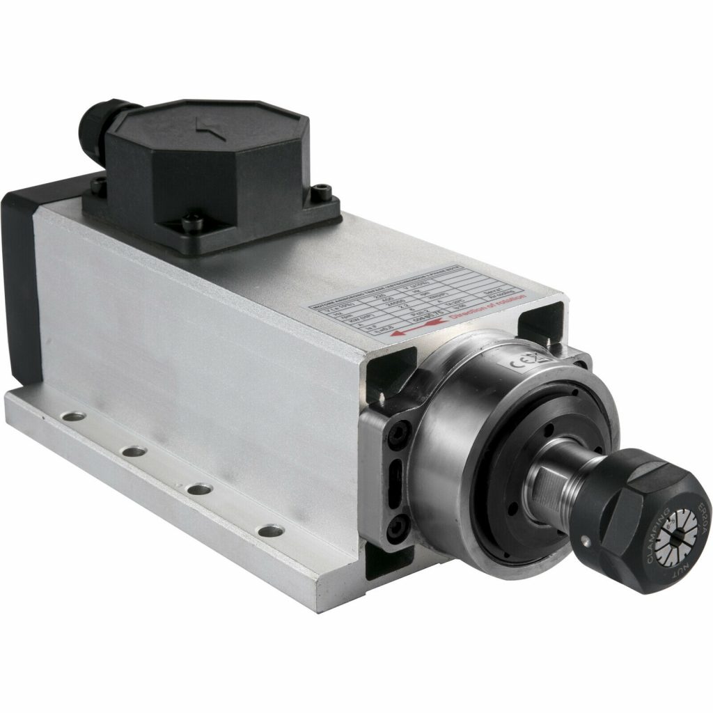 Square Air Cooled 2.2KW CNC Spindle Motor 220V ER20 Collet 24000 RPM ...