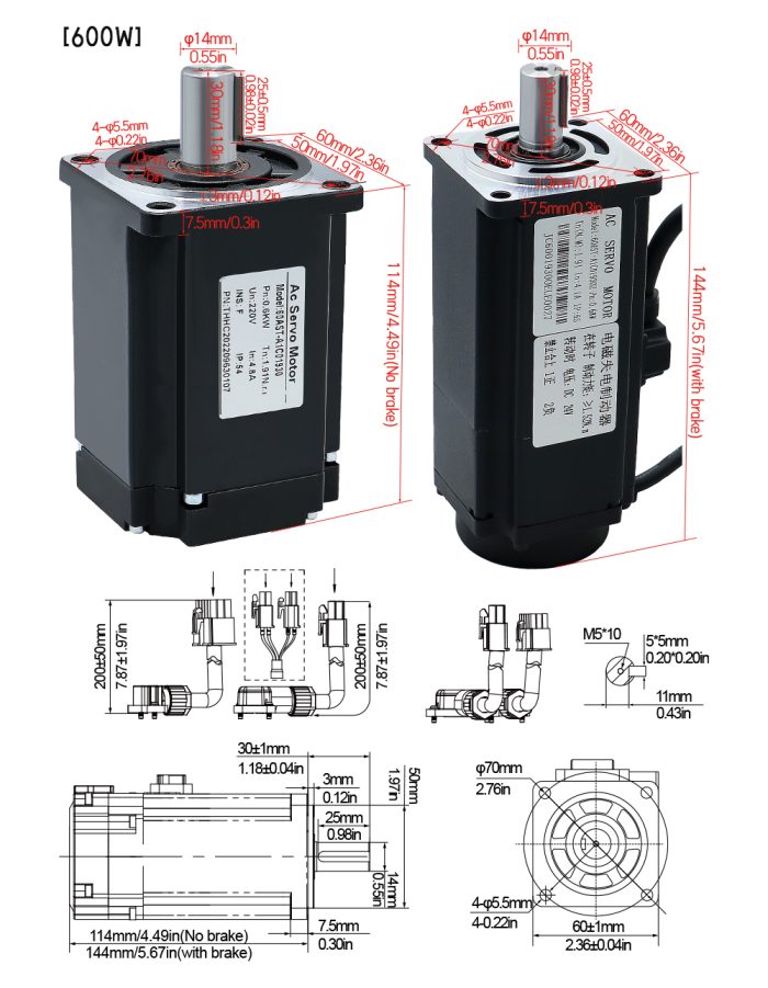 60AST-A1C01930-600W 1.91N.M 3Phase Closed Loop Servo+Driver