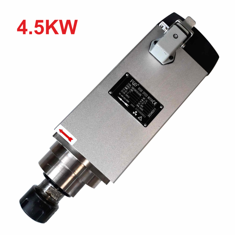 FQD Square Air Cooled 4.5KW CNC Spindle Motor 380V ER32 Collet 24000 ...