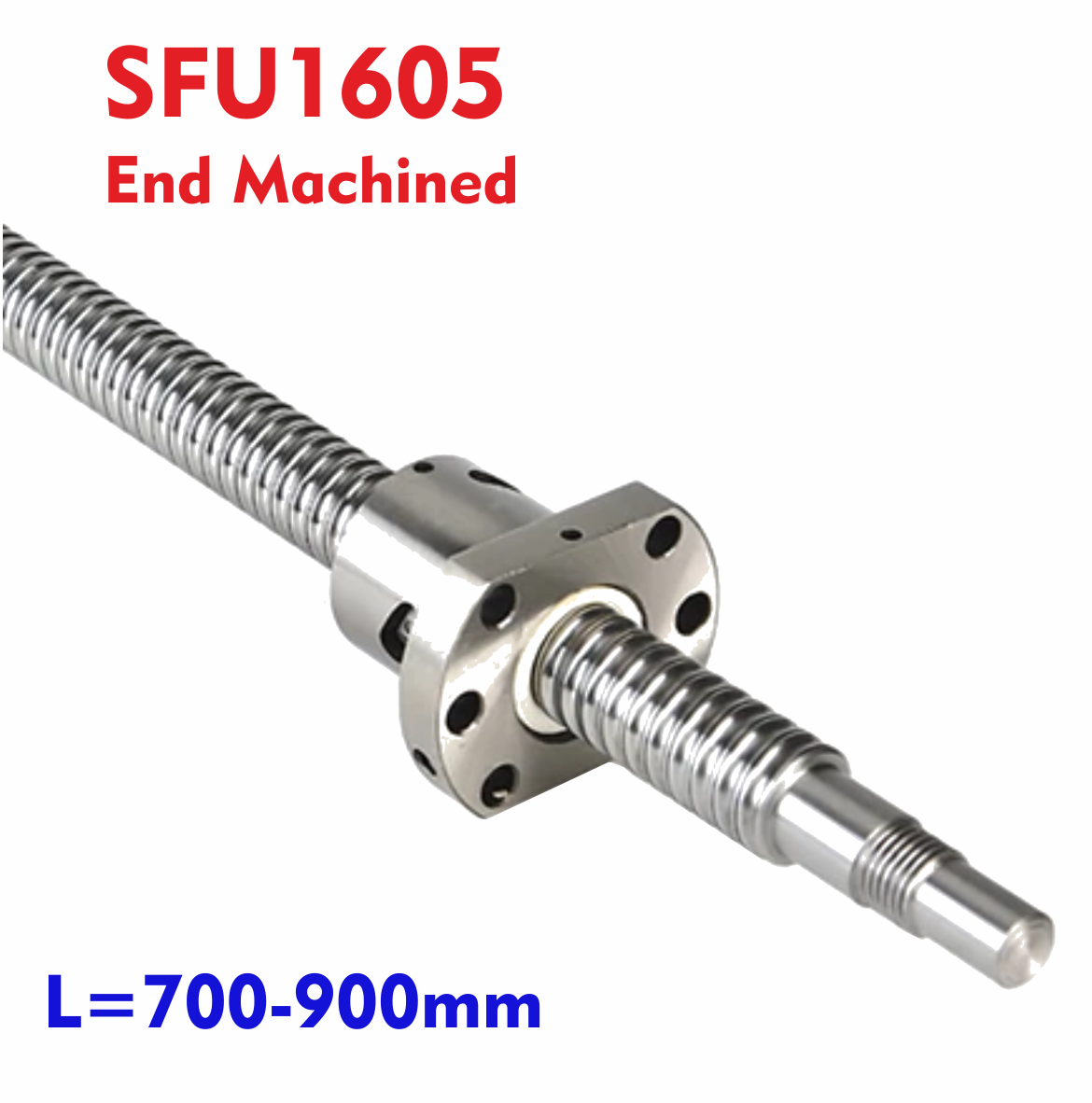 SFU1605 BallScrew C7 End Machined L700-900 Anti backlash High precision ...